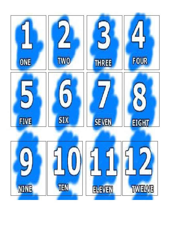 Numeros en Ingles Del 1 Al 23 en Grande | PDF
