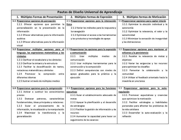 PRINCIPIOS DUA PLANIFICACIÓN | PDF
