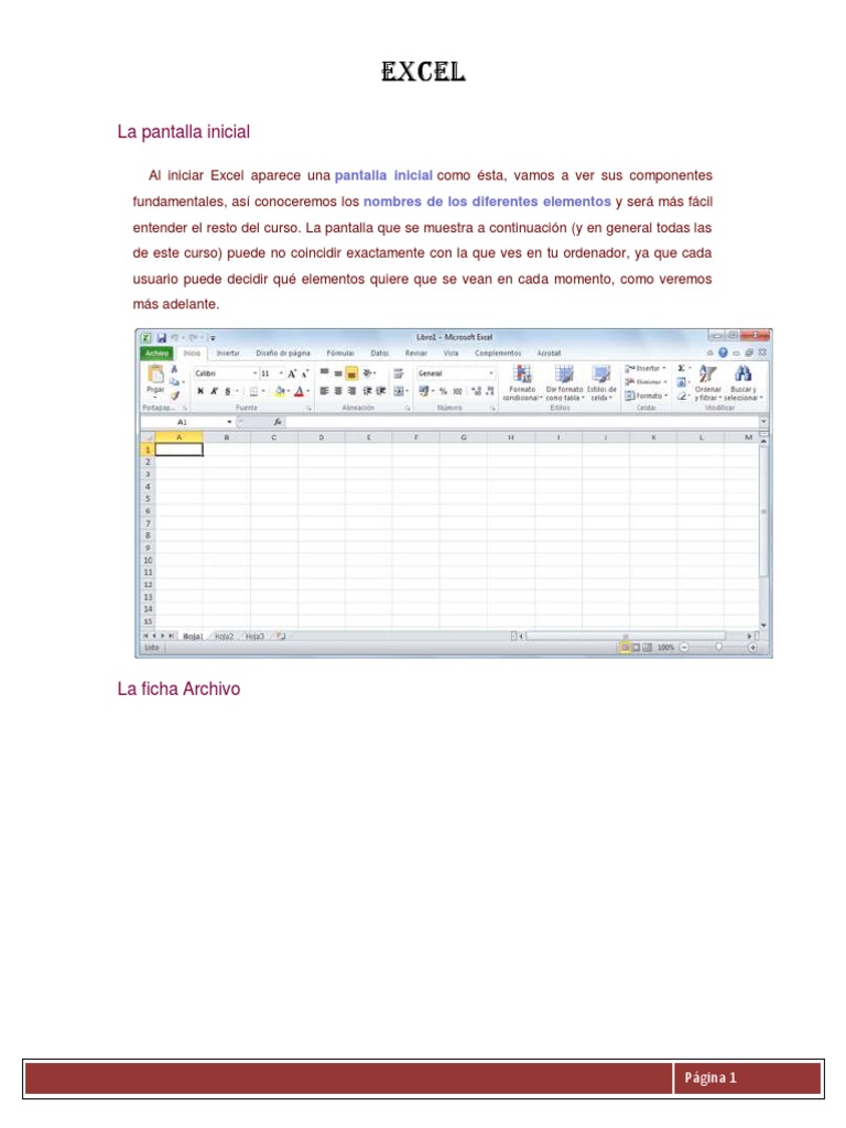 Excel Teorico | PDF | Microsoft Excel | Ventana (informática)