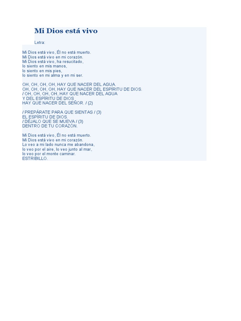 Mi Dios Está Vivo | PDF