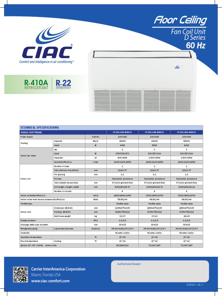 36,000 BTU CIAC Inverter Specifications | PDF | Pipe (Fluid Conveyance ...