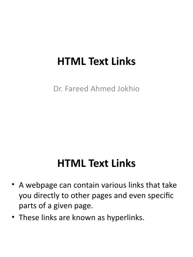 Lecture 9 - HTML Text Links | Download Free PDF | Hyperlink | Html Element