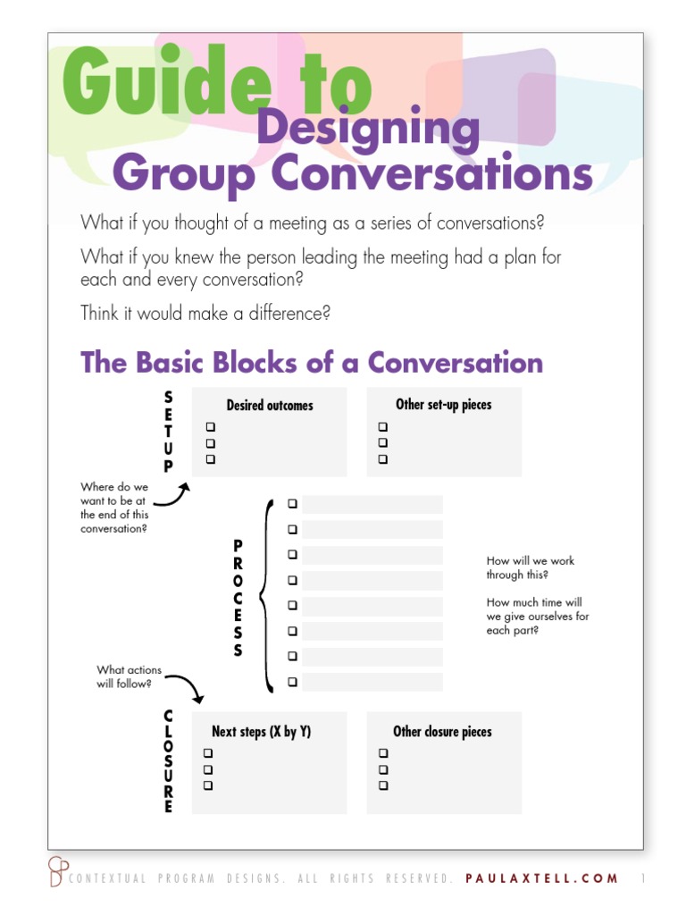 PaulAxtell DesigningGroupConversations | PDF