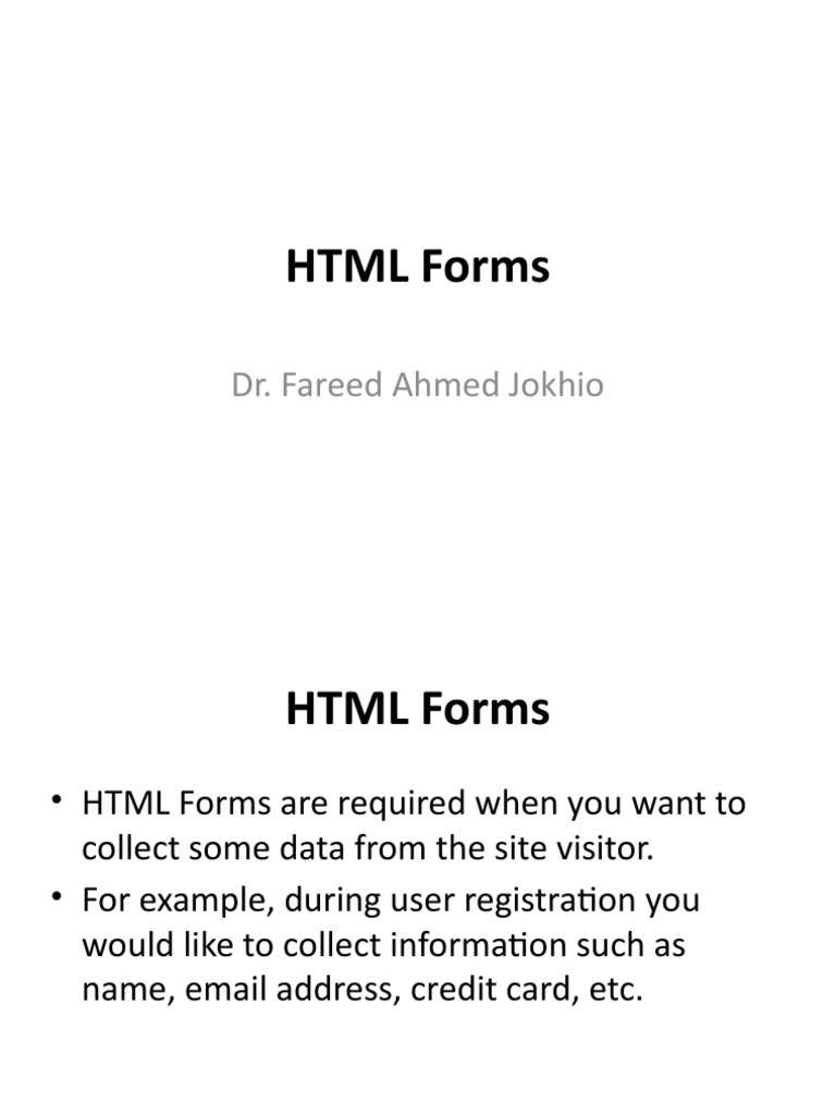 Lecture 12 Html Forms Pdf