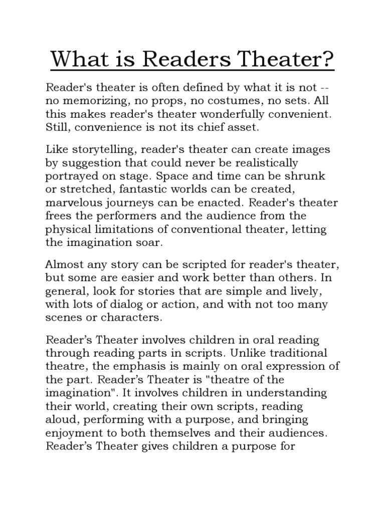 Engaging Kids with Reader's Theater | PDF