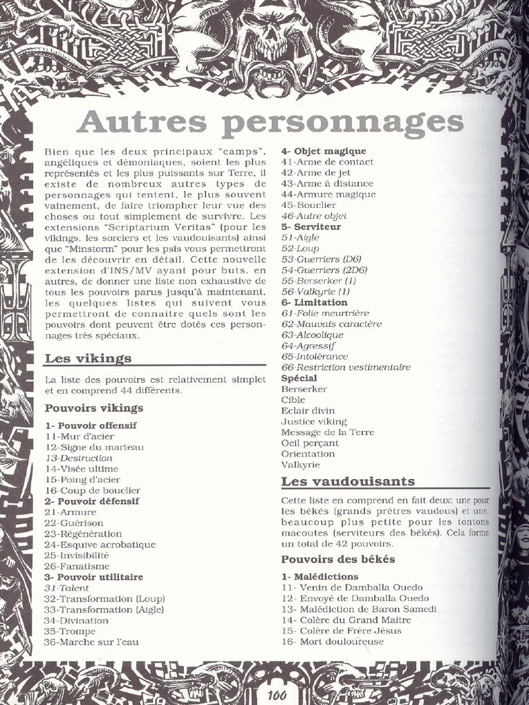 In Nomine Satanis Magna Veritas 2eme Ed Livre de Base Part 3 | PDF