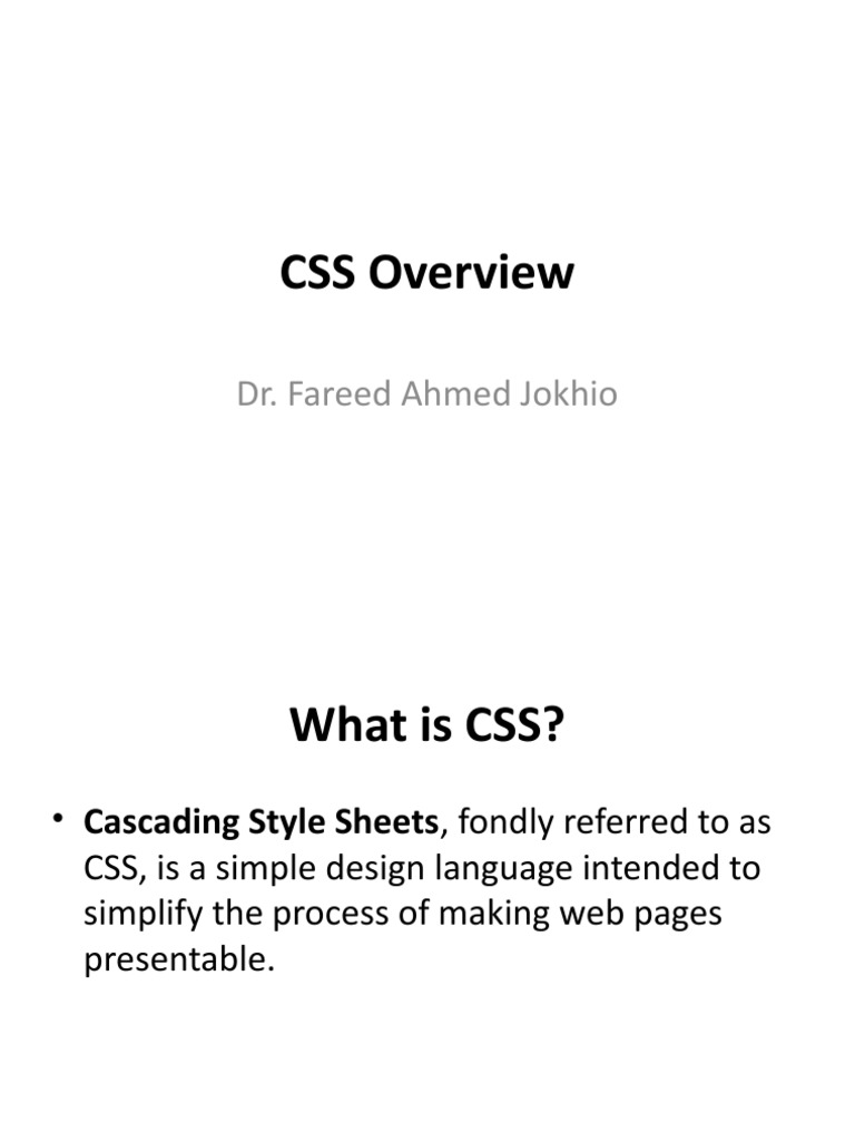 Lecture 17 - CSS Overview | PDF | Html | Html Element Lecture 17 - CSS Overview | PDF | Html | Html Element