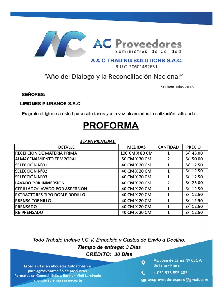 PROFORMA | PDF