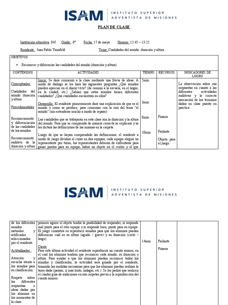 Planificación 6to Grado. | PDF