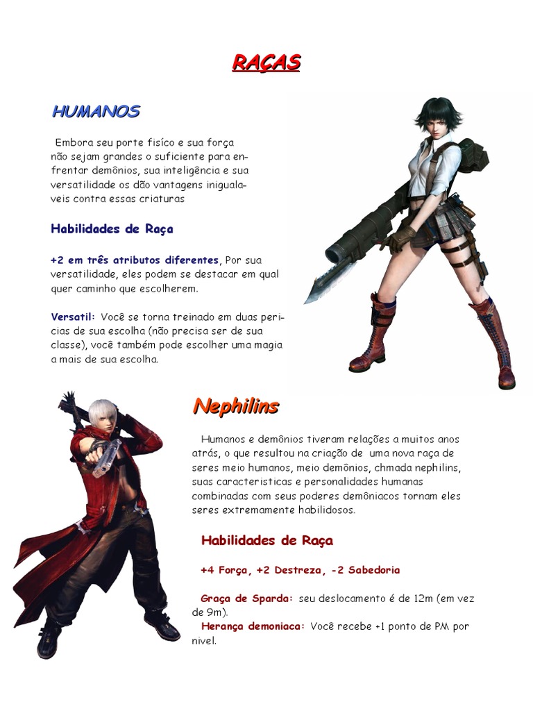 Devil May Cry Raças e Classes | PDF | Esgrima | Nobreza