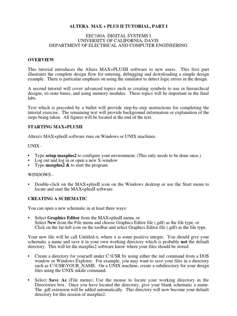 Tutorial Altera Max Plus | PDF