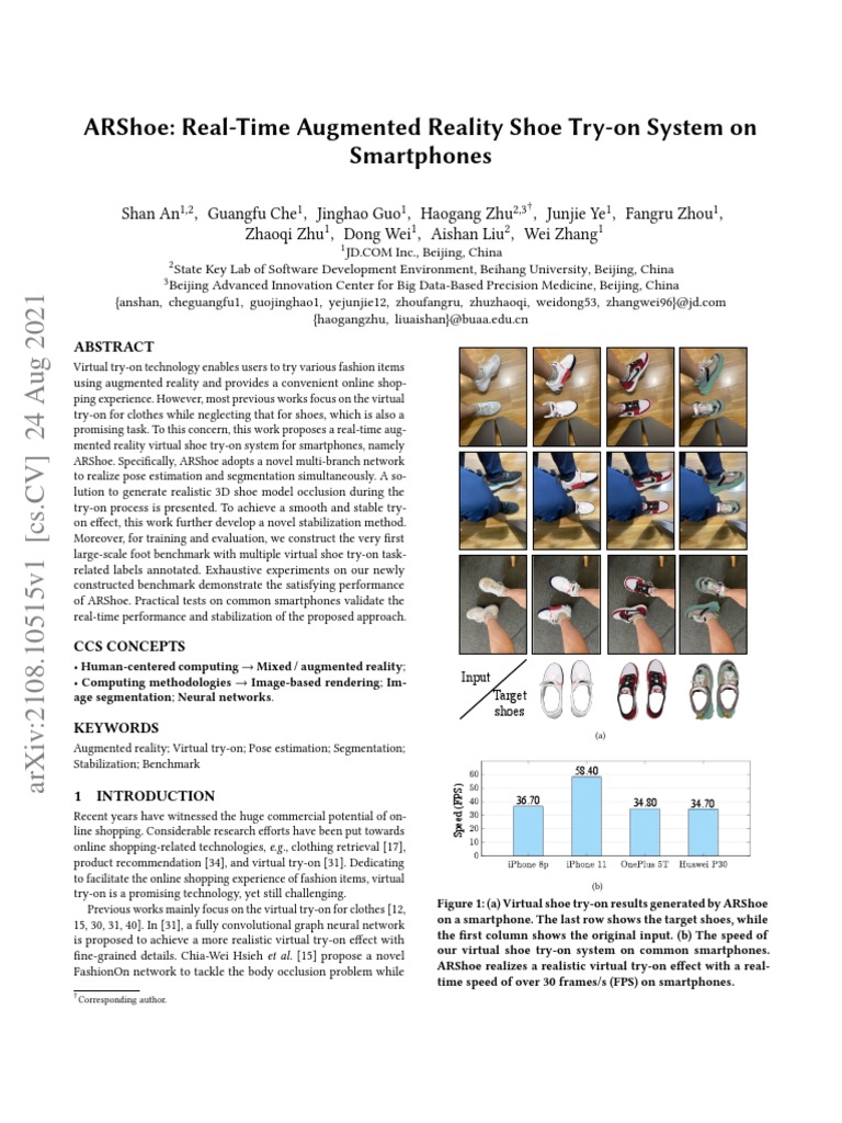 Arshoe: Real-Time Augmented Reality Shoe Try-On System On Smartphones ...