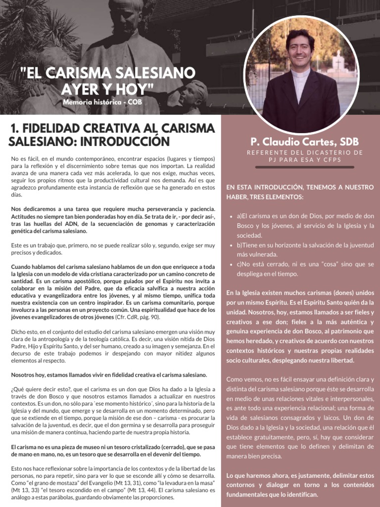 Claudio_Cartes_-_El_carisma_salesiano | PDF | Carisma | Iglesia Católica