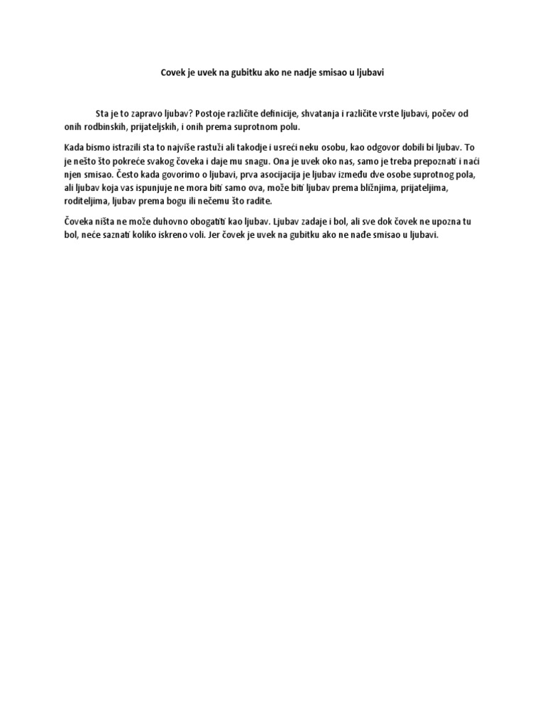 Sta Je To Zapravo Ljubav | PDF