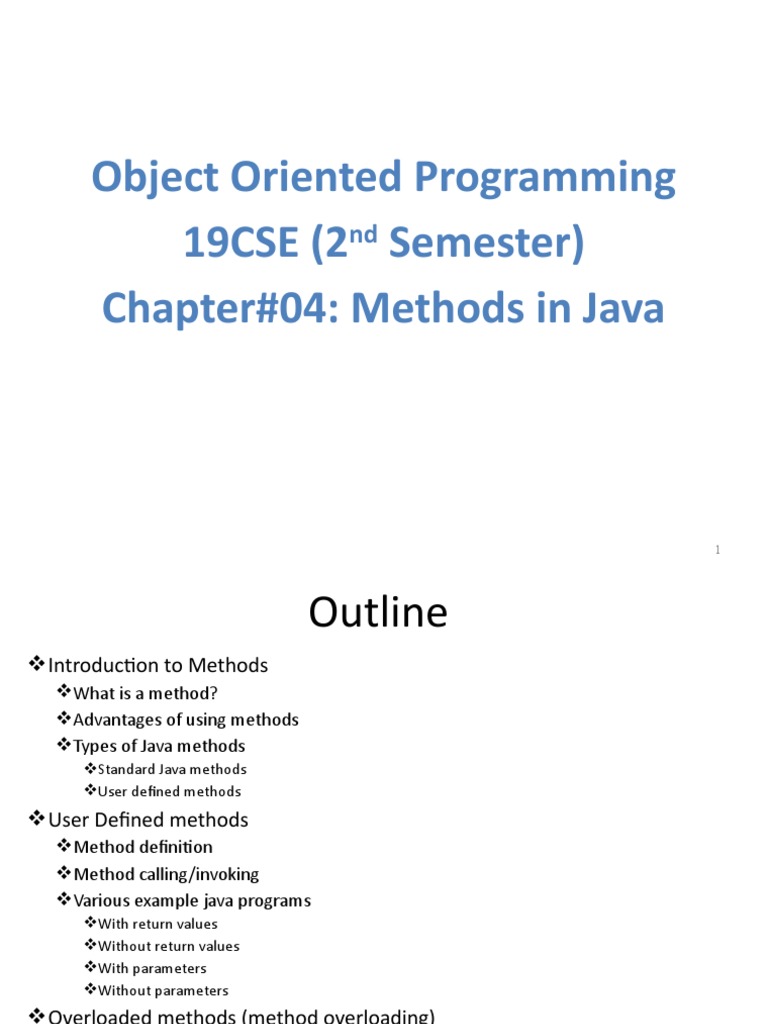 Chapter 04 - Methods in Java | PDF