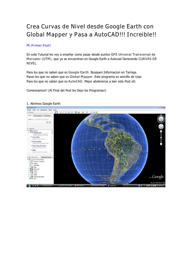 Global - Mapper - Generar Curvas de Nivel de Google Earth | PDF