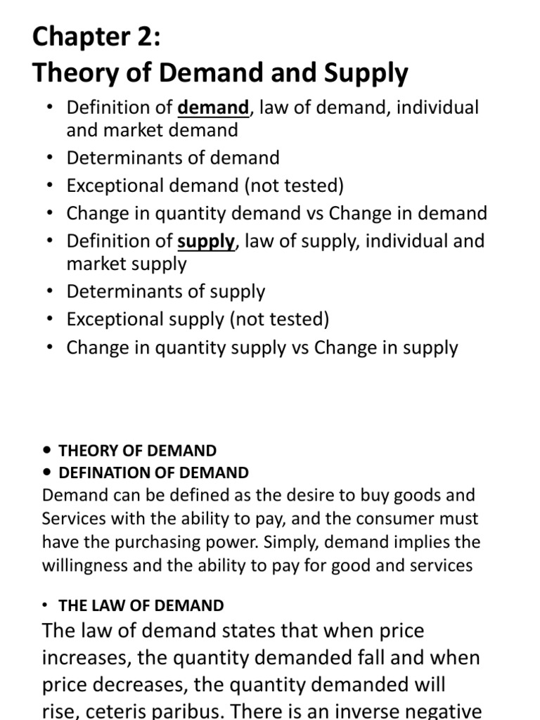 Chapter 2 - Demand Supply Eco120 | PDF | Supply (Economics) | Demand