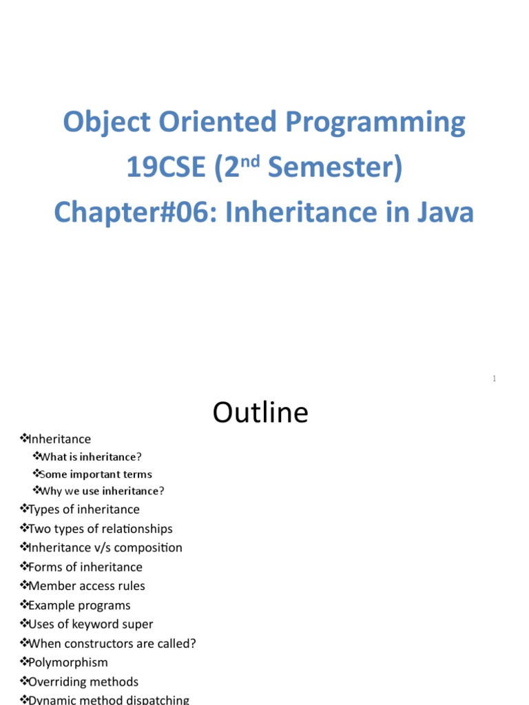 Chapter 06 - Inheritance in Java | PDF | Inheritance (Object Oriented ... Chapter 06 - Inheritance in Java | PDF | Inheritance (Object Oriented ...