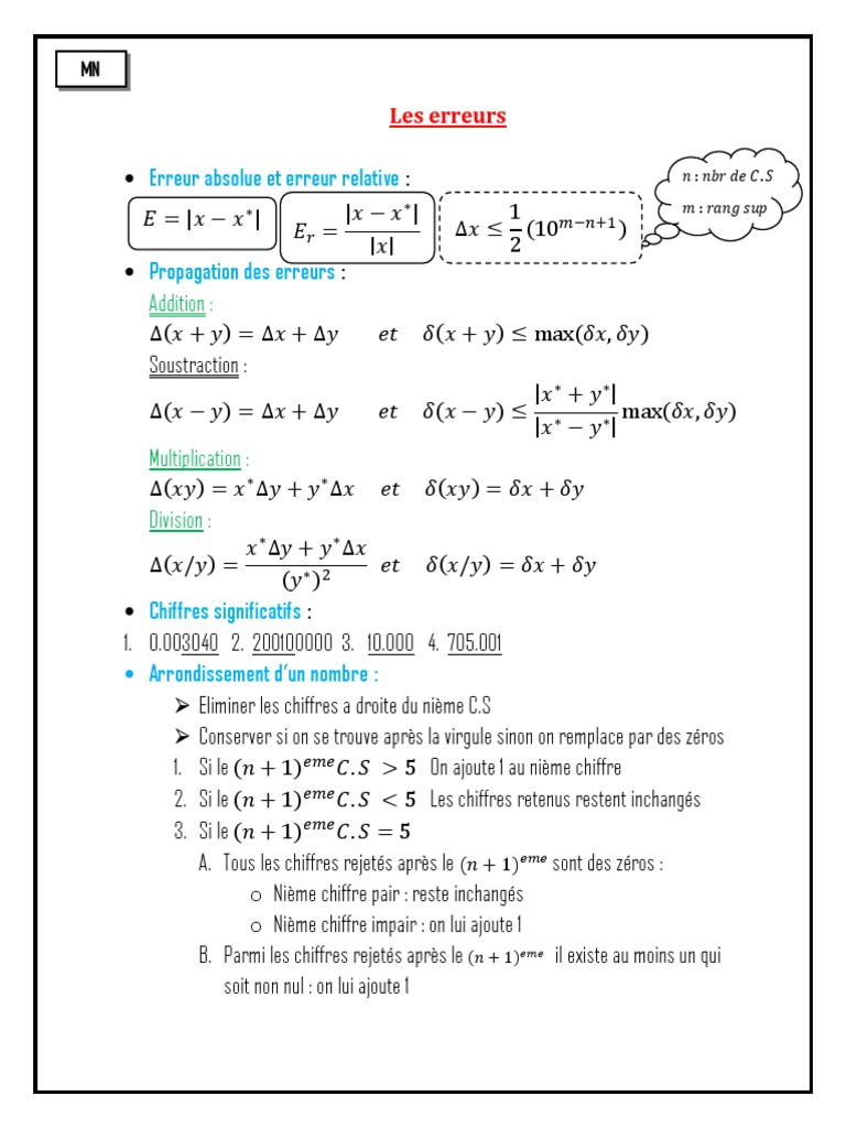 Erreur Absolue Et Erreur Relative: Addition | PDF