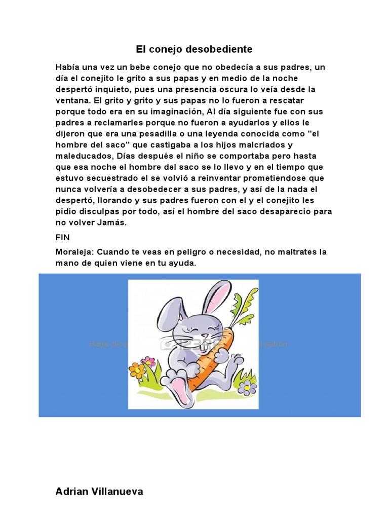 El conejo desobediente | PDF