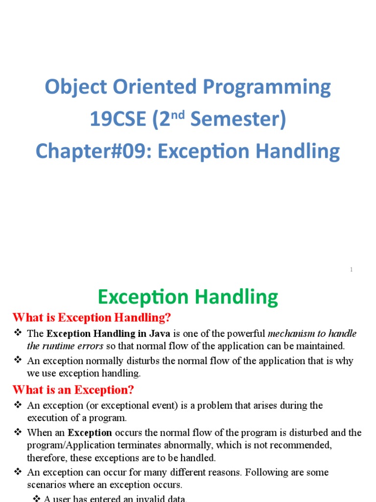 Chapter 09 - Exception Handling | PDF Chapter 09 - Exception Handling | PDF