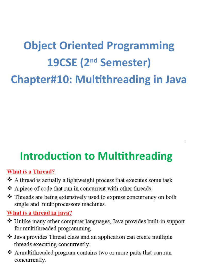 Chapter 10 Multi Threading In Java Pdf Process Computing Method Computer Programming 0618