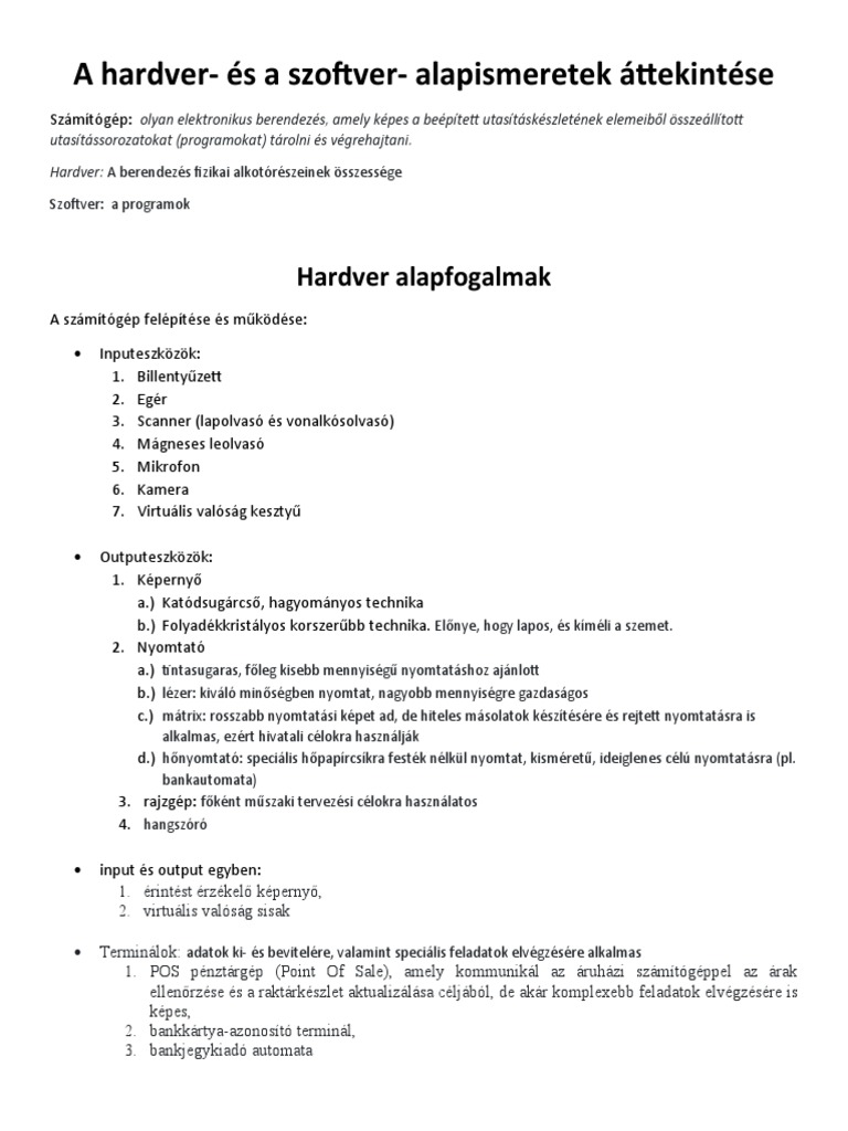 Hardver Es Szoftver | PDF