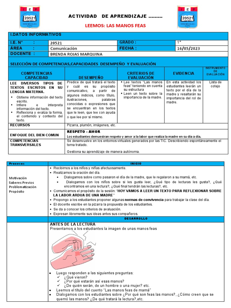 Las Manos Feas-Sesion Comu | PDF