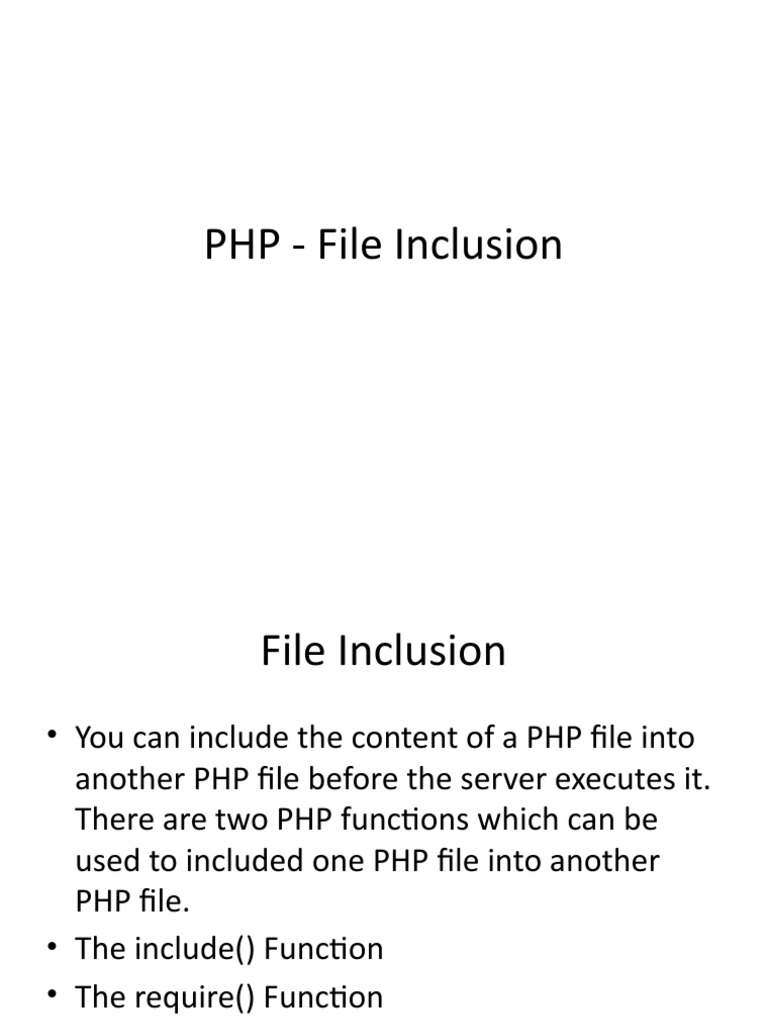Lecture 13 - PHP - File Inclusion | Download Free PDF | Php | Ajax (Programming)