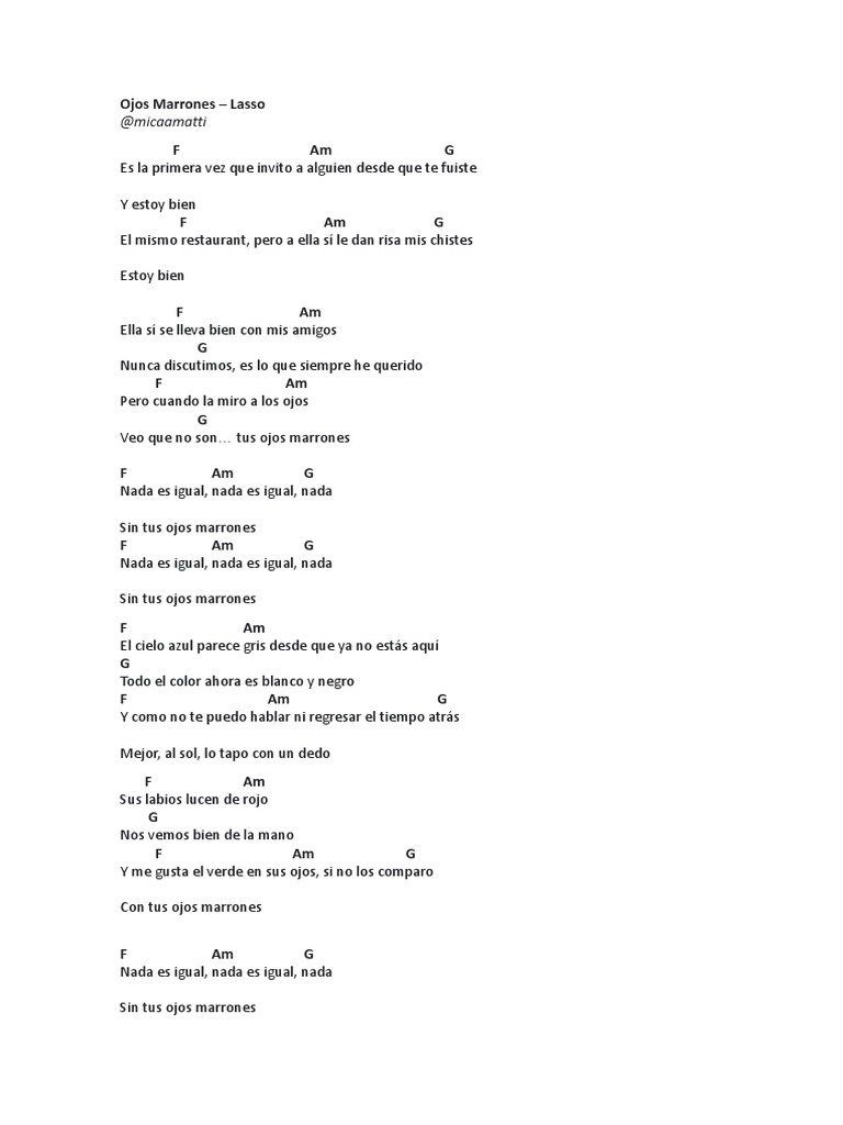 Ojos Marrones - Lasso | PDF