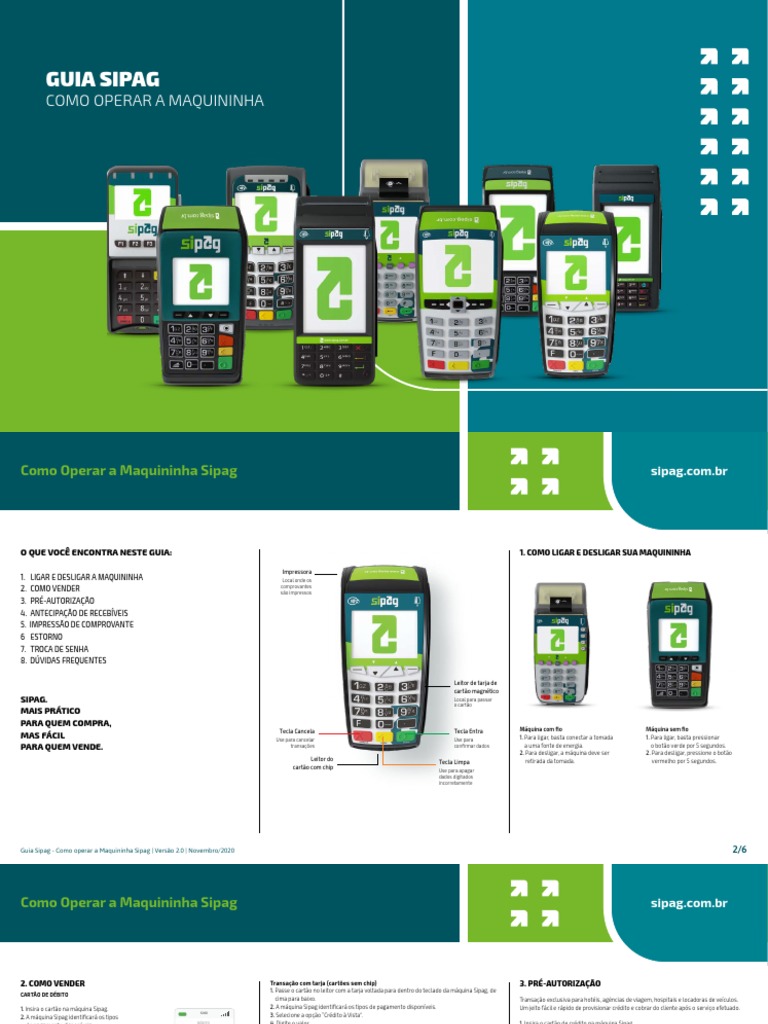 Guia Operacional Maquininha Sipag | PDF
