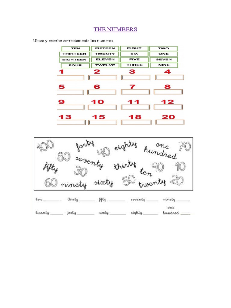 The Numbers Practice | PDF