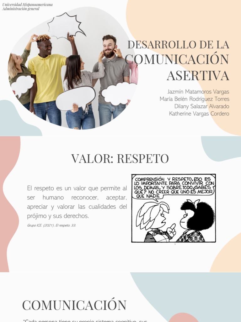 Presentación Comunicación Asertiva - Jazmin Matamoros, Maria Belen Rodriguez, Dilany Salazar ...
