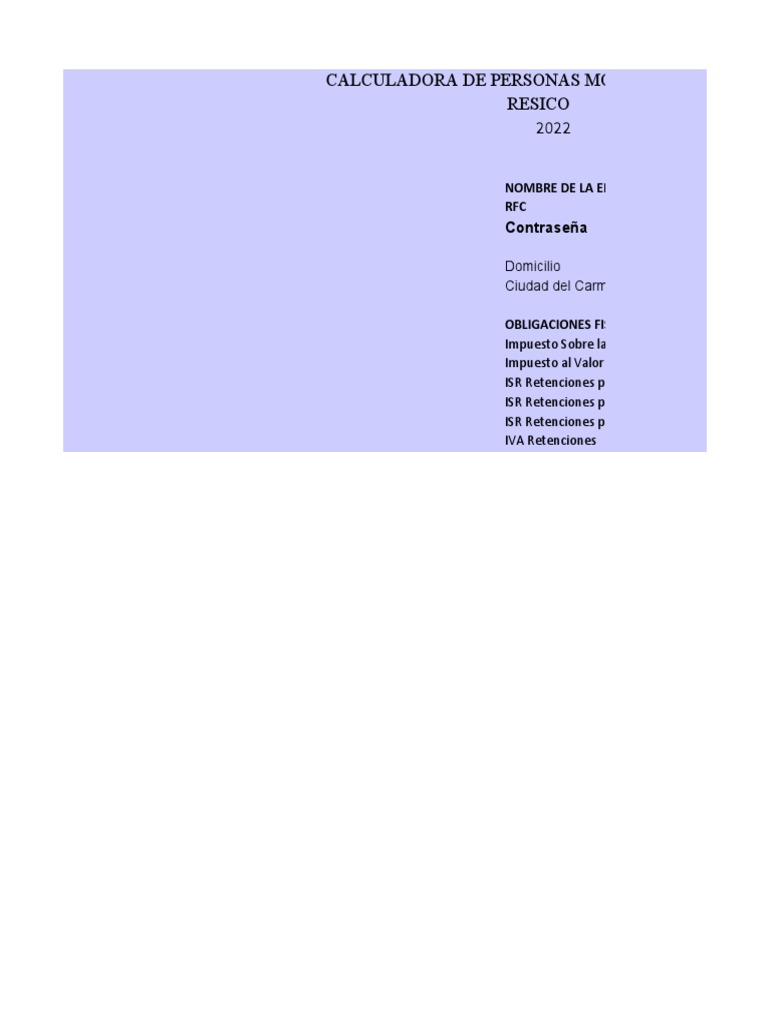 Calculo de ISR e IVA Resico PM | PDF