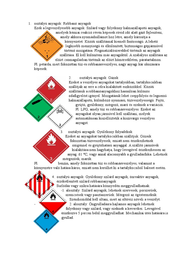Veszélyes Áruk Csoportosítása | PDF