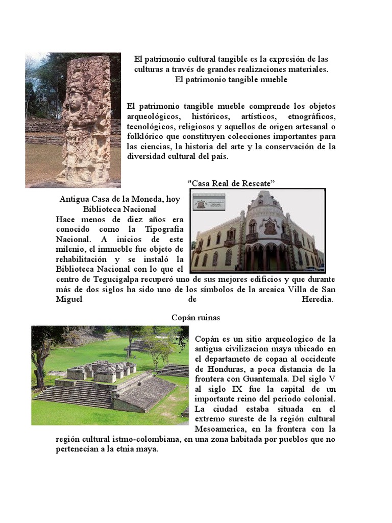 Patrimonio Cultural Tangible de Honduras | PDF | Honduras