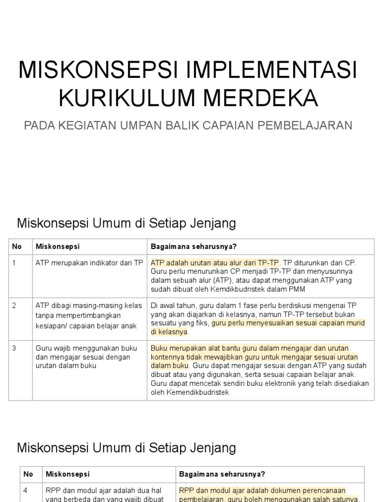 Miskonsepsi Kurikulum Merdeka | PDF