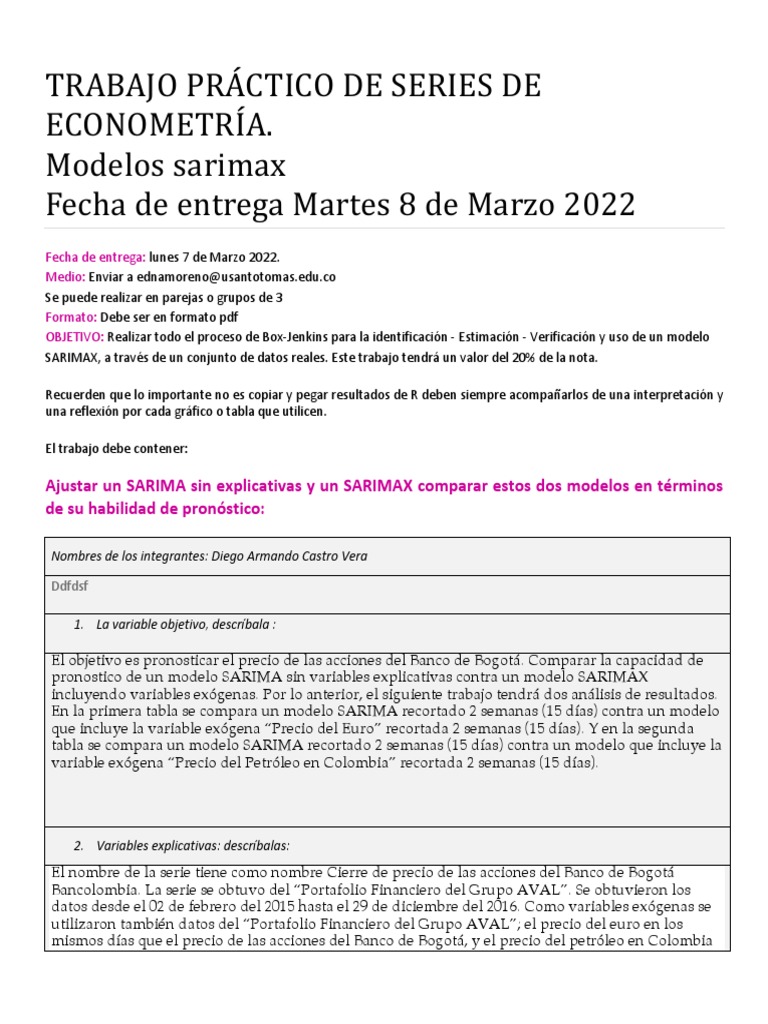 Comparativa de Modelos SARIMAX y SARIMA | PDF | Valor P