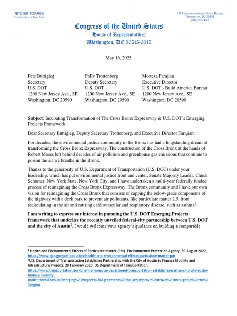 Torres Emerging Projects Letter | PDF