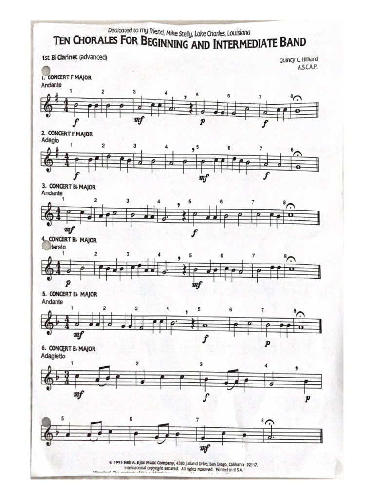 Ten Chorales For Beginning and Intermediate Band | PDF