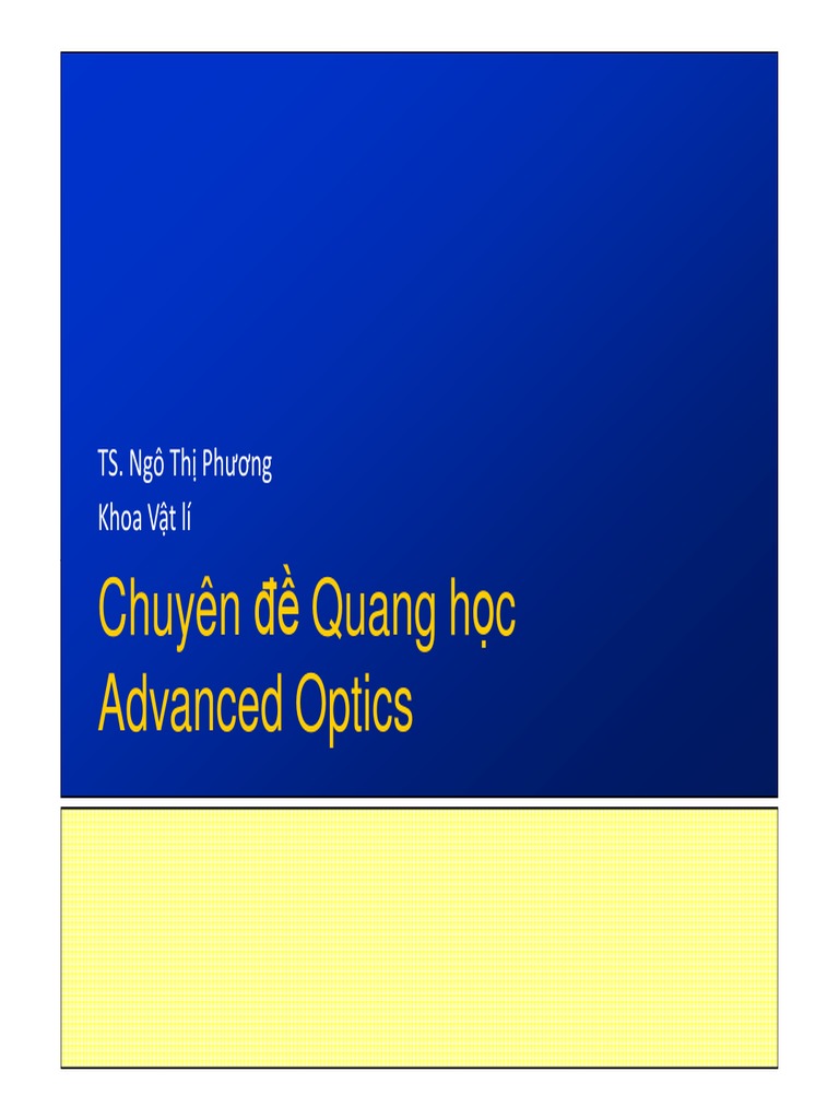Advanced Optics Chap 1 | PDF | Science & Mathematics