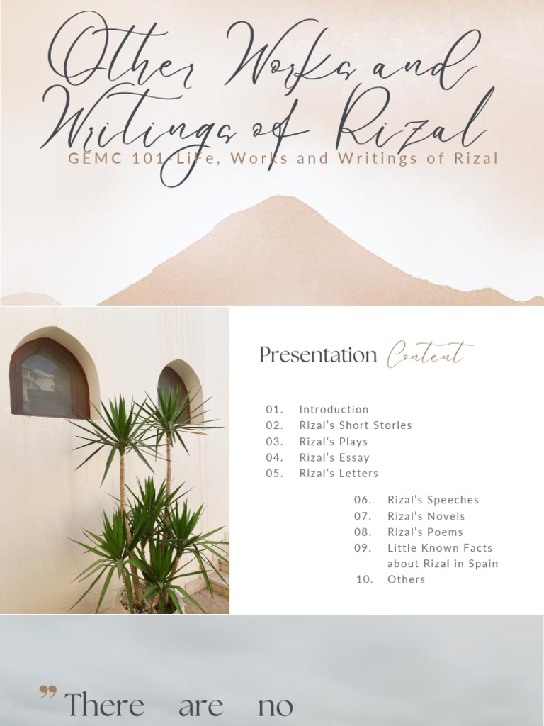 Other Works and Writings of Rizal | PDF | Augustine Of Hippo