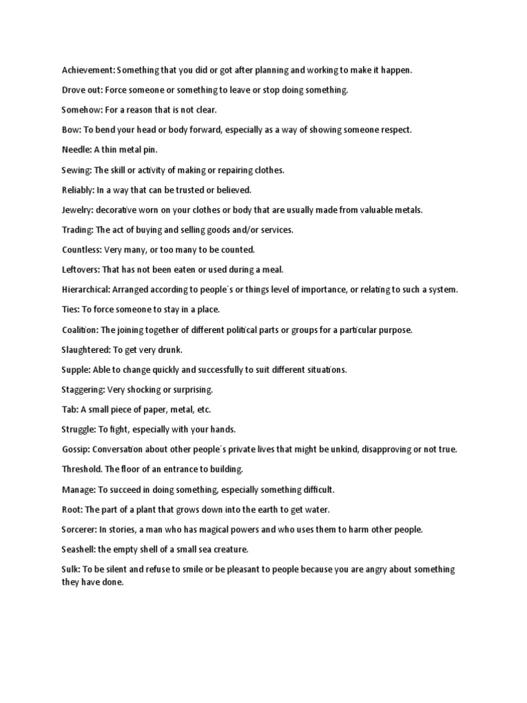 English vocabulary - Sapiens - Chapter 2 - Silvia Marulanda. | PDF