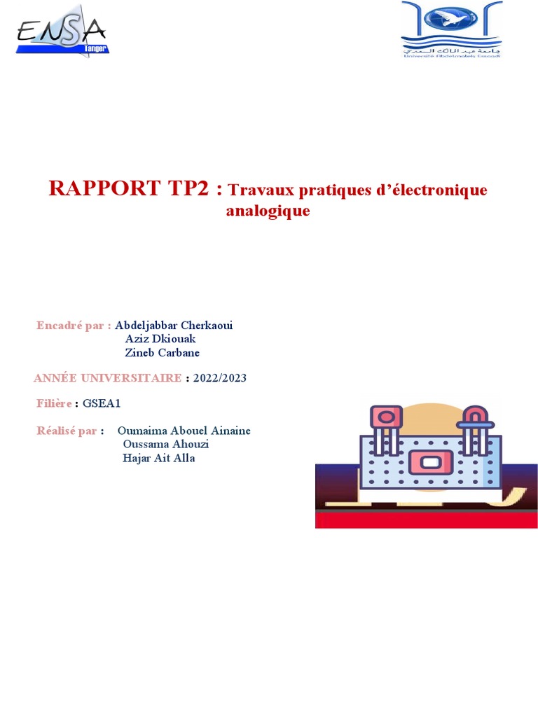 RAPPORT TP Electronique Analogique | PDF