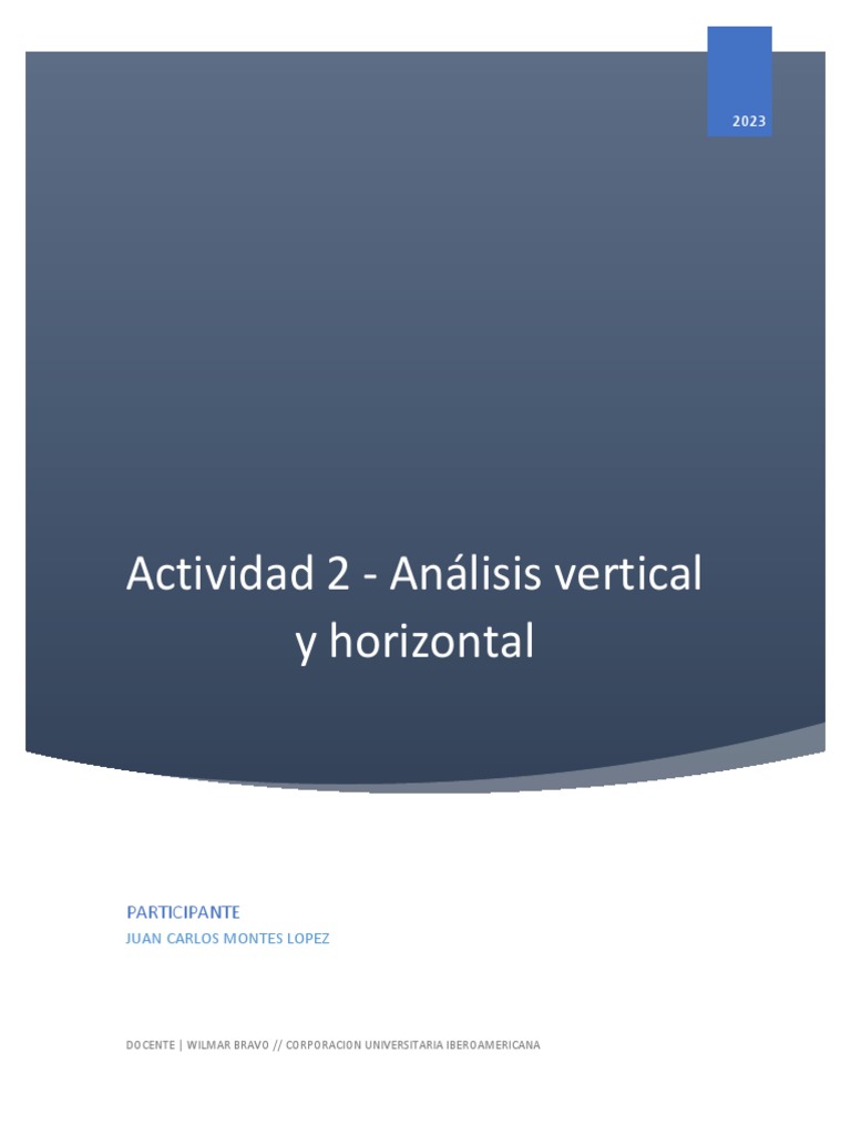 Actividad 2 - Análisis Vertical y Horizontal | PDF | Estado financiero | Economias
