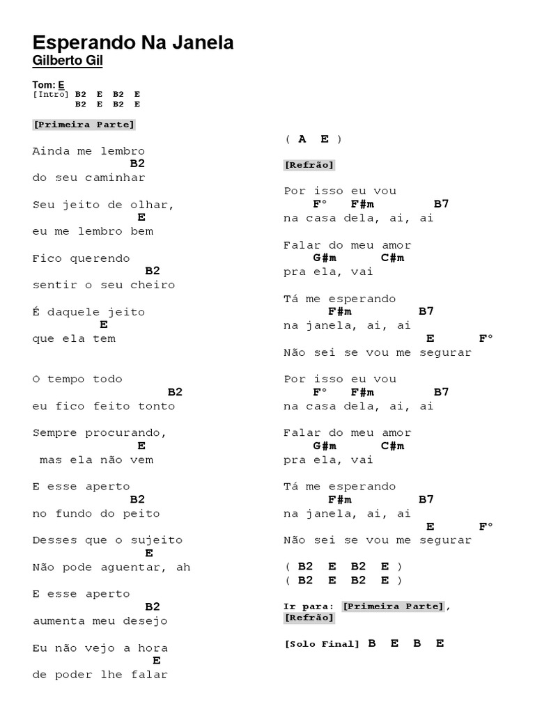 Esperando Na Janela - GILBERTO GIL | PDF