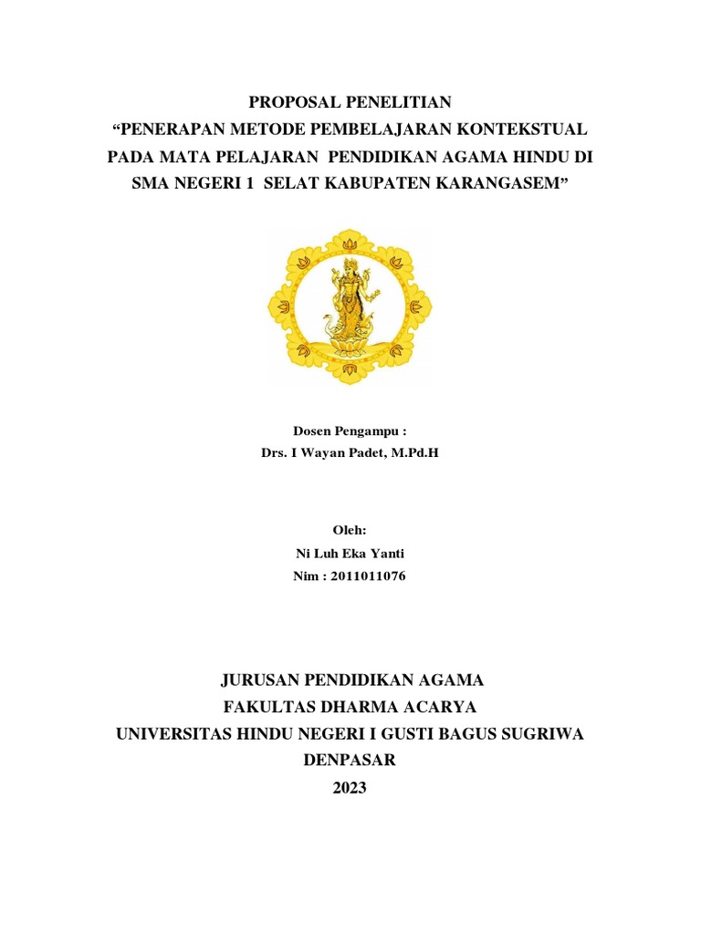 PROPOSAL PENELITIAN Eka Yanti | PDF | Kesehatan Holistik | Sains & Matematika