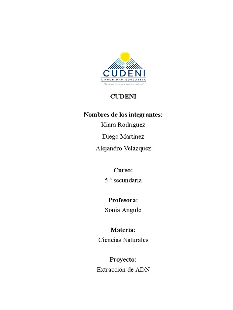 Extracción de ADN en Cudeni | PDF | Relaciones personales, crianza y ...