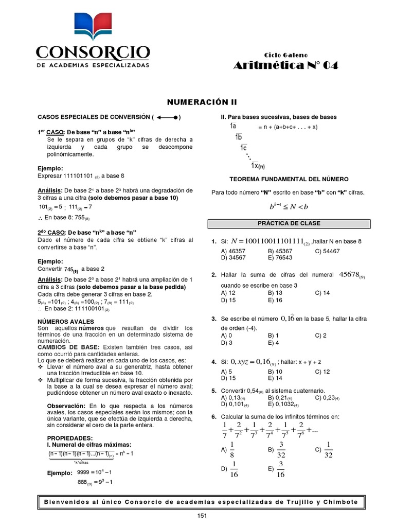Conversión de Bases Numéricas y Ejercicios | PDF