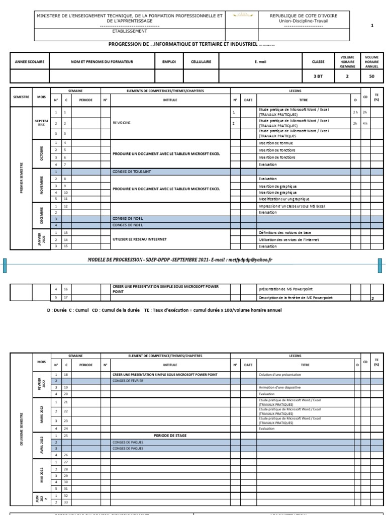 Progression 3 BT C3 TERTIAIRE ET INDUSTRIEL | PDF